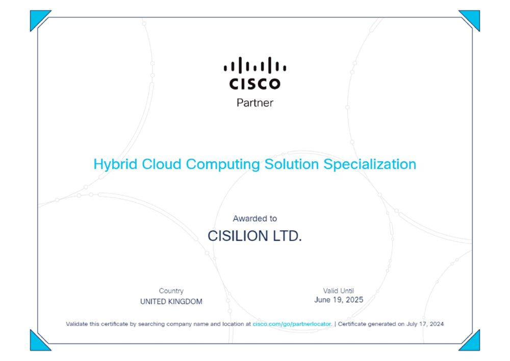 Cisilion's First Solutions Specialisation: Cisco Hybrid Cloud Computing ...